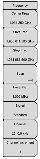 Freq (Frequency) Menu